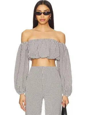 STONE COLD FOX X Liz Top - Black & White Gingham
