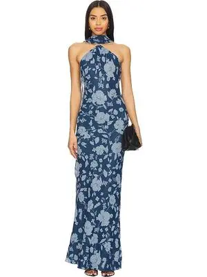 STONE COLD FOX X Avery Gown - Blue Floral
