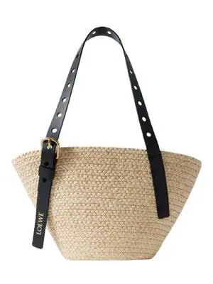 Loewe Paula's Ibiza Punch Hole Small Raffia Tote - Neutrals