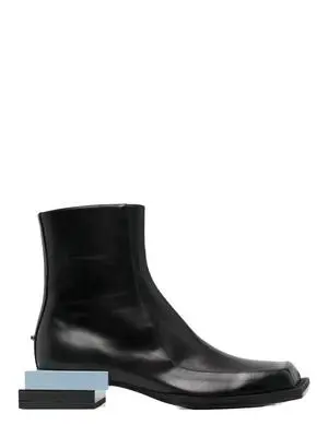 STEVENMA 40mm Leather Ankle Boots - Black