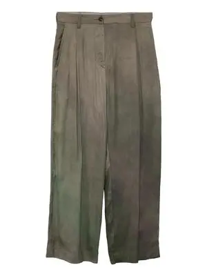 ZIGGY CHEN Collaged Wide Leg Trousers - Green