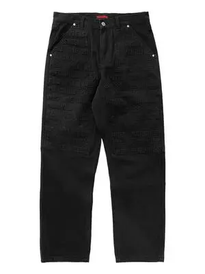 PLEASURES Logo-embroidered Jeans - Black