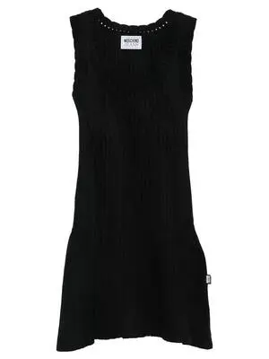 Moschino Ribbed-knit Mini Dress - Black