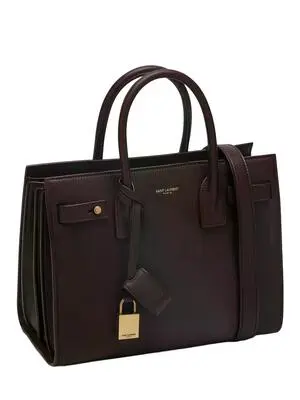 Saint Laurent Leather Tote Bag - Red
