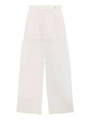 Alberta Ferretti Cotton Trousers - Neutrals