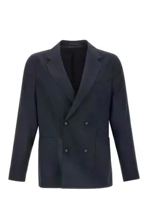 Officine Générale Leon Double-breasted Blazer - Blue