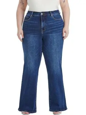 BAYEAS Linda High Waist Wide Leg Jeans - Deep Sea