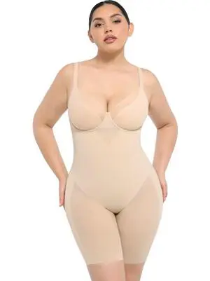 SHAPELLX Airslim Full Coverage Seamless Shaping Bodysuit - Linen