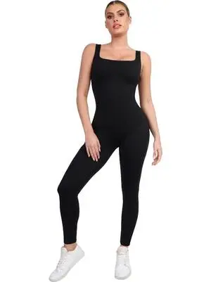 POPILUSH Popilush Shapewear Thigh Slimming Workout Jumpsuit Midnight Black