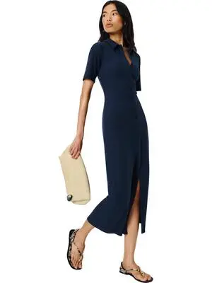 REFORMATION Aiden Knit Midi Dress Navy