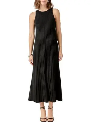 English Factory Pleated Knit Maxi Dress - Black