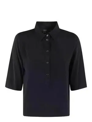 Seventy Cotton Polo Top - Black