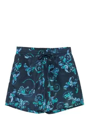 Versace Barocco-print Swim Short - Blue