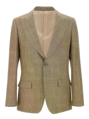 LARDINI Houndstooth Blazer - Brown