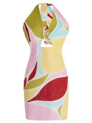 CALA DE LA CRUZ Riviera Dalia Linen Mini Dress - Multi