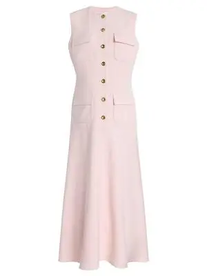 BRANDON MAXWELL Buttoned Crepe Midi Dress