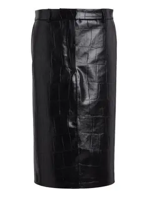 Stella McCartney Pencil Skirt With Croc Detailing - Black