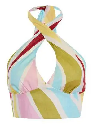 CALA DE LA CRUZ Olivia Linen Top - Multi