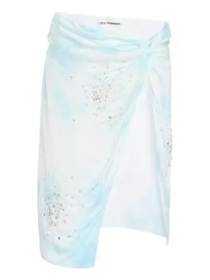 DES_PHEMMES Riviera Embellished Midi Wrap Skirt - Blue