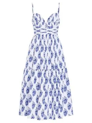 Carolina Herrera Cotton Riviera Midi Dress - Print