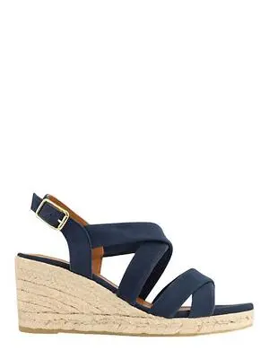 LK BENNETT Mariana Multi-strap Suede Wedges - Blu-navy