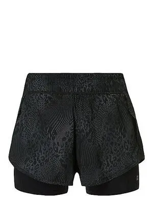 Sweaty Betty 2-in-1 Multi-train Stretch-woven Shorts - Greyhybrid Leoprint