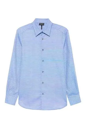 Emporio Armani Jacquard-logo Cotton Shirt - Blue