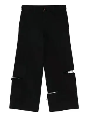 BLACK COMME DES GARÇONS Distressed Trousers - Black