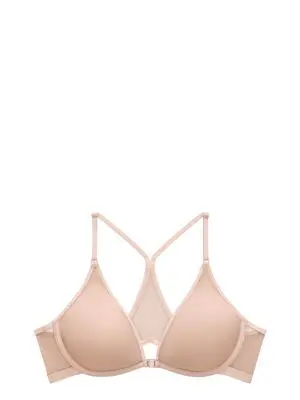 THIRDLOVE Bare Mesh Front Close Racerback Bra - Rose Dust