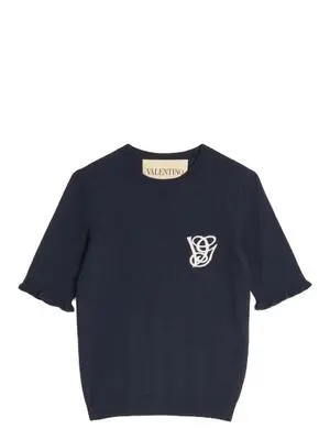 VALENTINOGARAVANI EMBROIDERED WOOL TOP