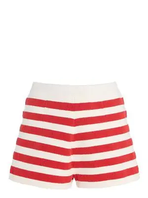 Posse Exclusive Riviera Ari Striped Knit Shorts - Red