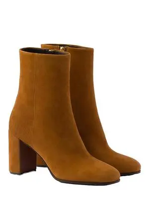 Prada Suede Booties - Brown