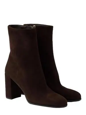 Prada Suede Booties - Brown