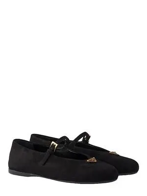 Prada Suede Ballerinas Black