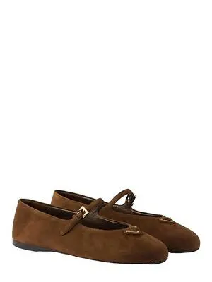 Prada Suede Ballerinas Brown