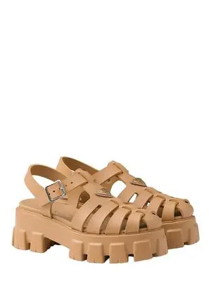 Prada Rubber Monolith Sandals - Barley