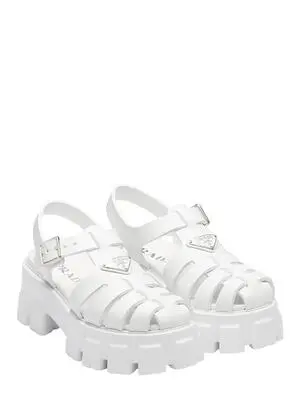 Prada Rubber Monolith Sandals - White