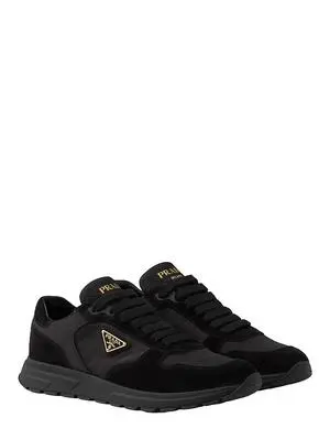 Prada Prax 2.0 Re-nylon And Suede Sneakers - Black