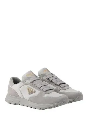 Prada Prax 2.0 Re-nylon And Suede Sneakers - Grey