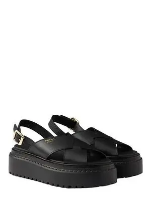 Prada Crisscross Sandals - Black