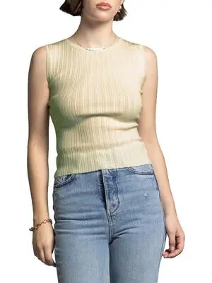 WEEKEND LOS ANGELES Eleanor Ribbed Sweater Tank - Beechnut