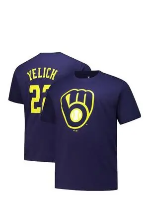 Profile Christian Yelich Milwaukee Brewers Big & Tall Player Name & Number T-shirt - Navy