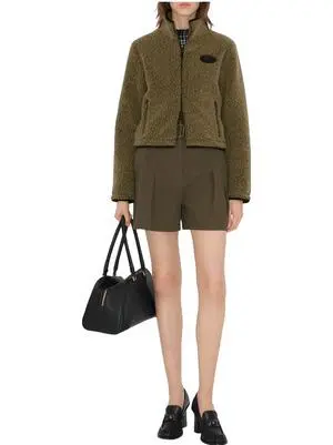 Burberry Cropped Fleece Jacket - Mire Melange