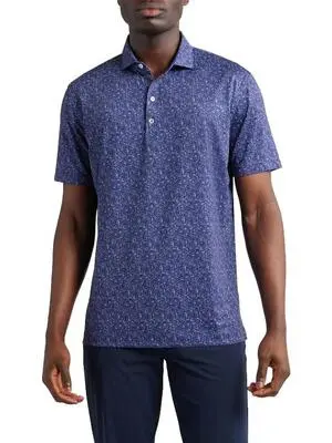 Johnnie-o Boggings Mushroom Print Prep-formance Golf Polo - Navy