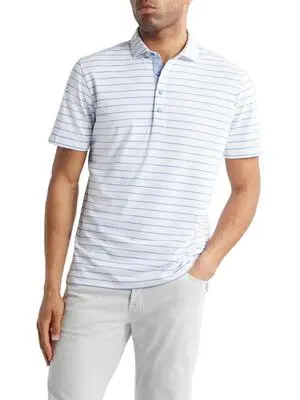 Johnnie-o Kerwin Stripe Prep-formance Golf Polo - White Tide