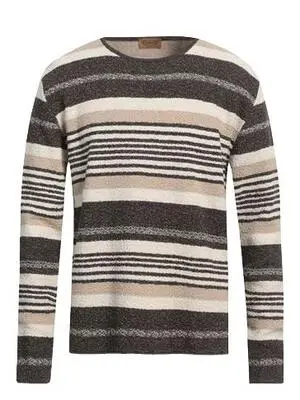 TOD'S Striped Cotton-linen Sweater - Beige