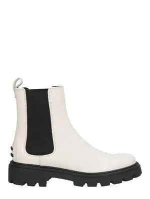 TOD'S Ankle Chelsea Boots With Lug Sole - White