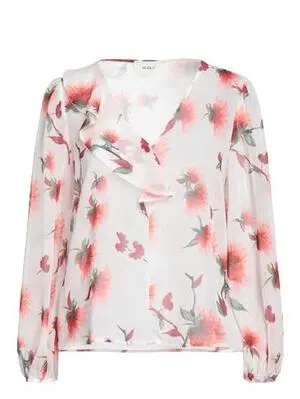 VICOLO Floral-print Chiffon Top - White