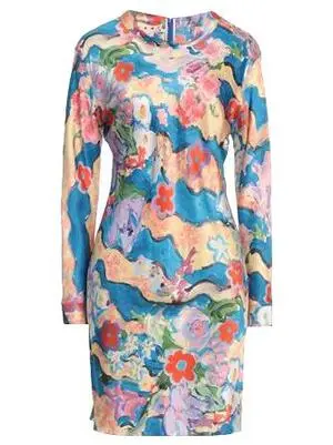 Marni Mini Floral Print Viscose Dress - Blue