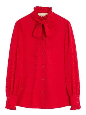 Valentino Garavani Crepe De Chine Shirt With La Cour De Coeur Print - Paris
